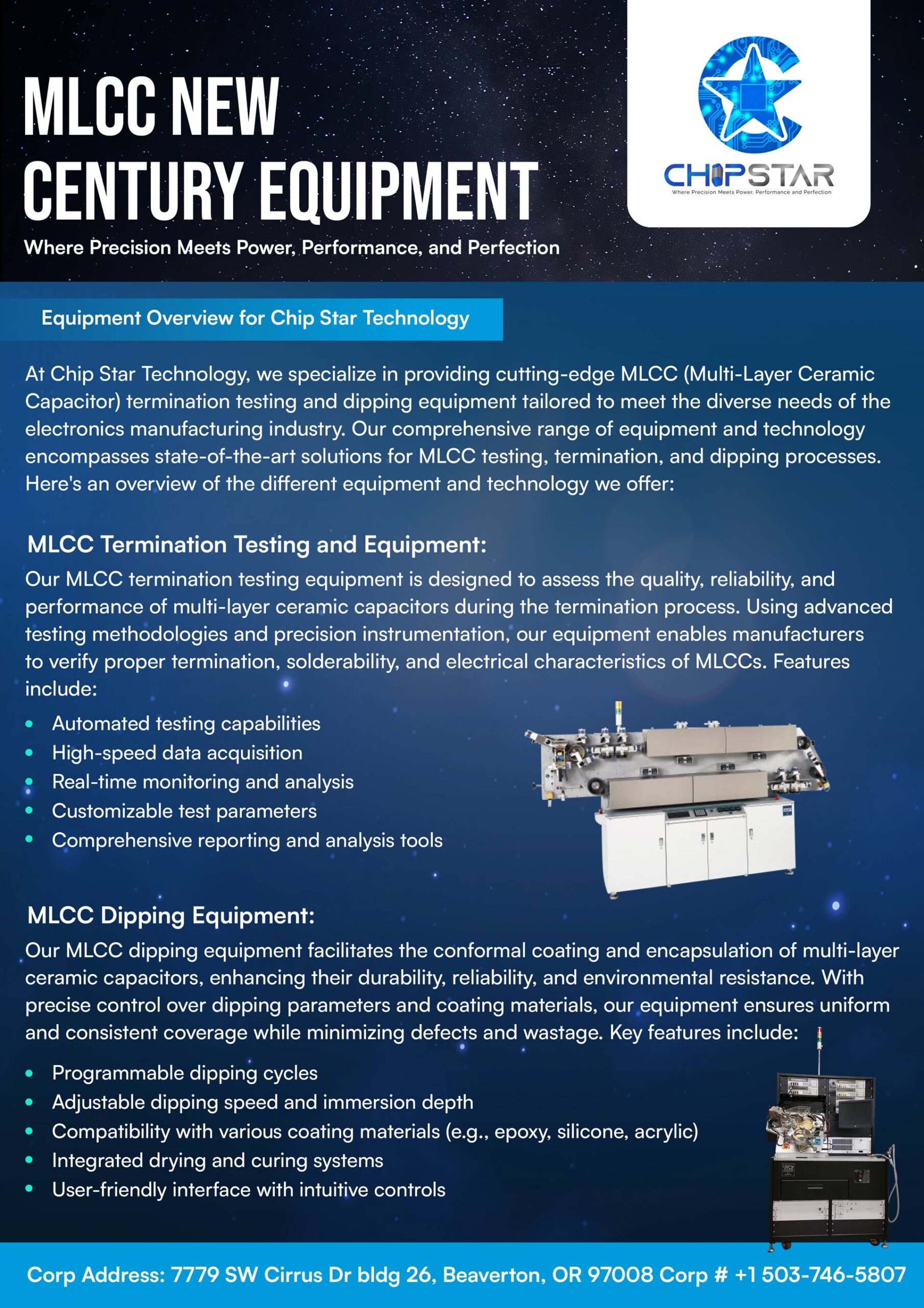 Cap Equipment – ChipStar Technology